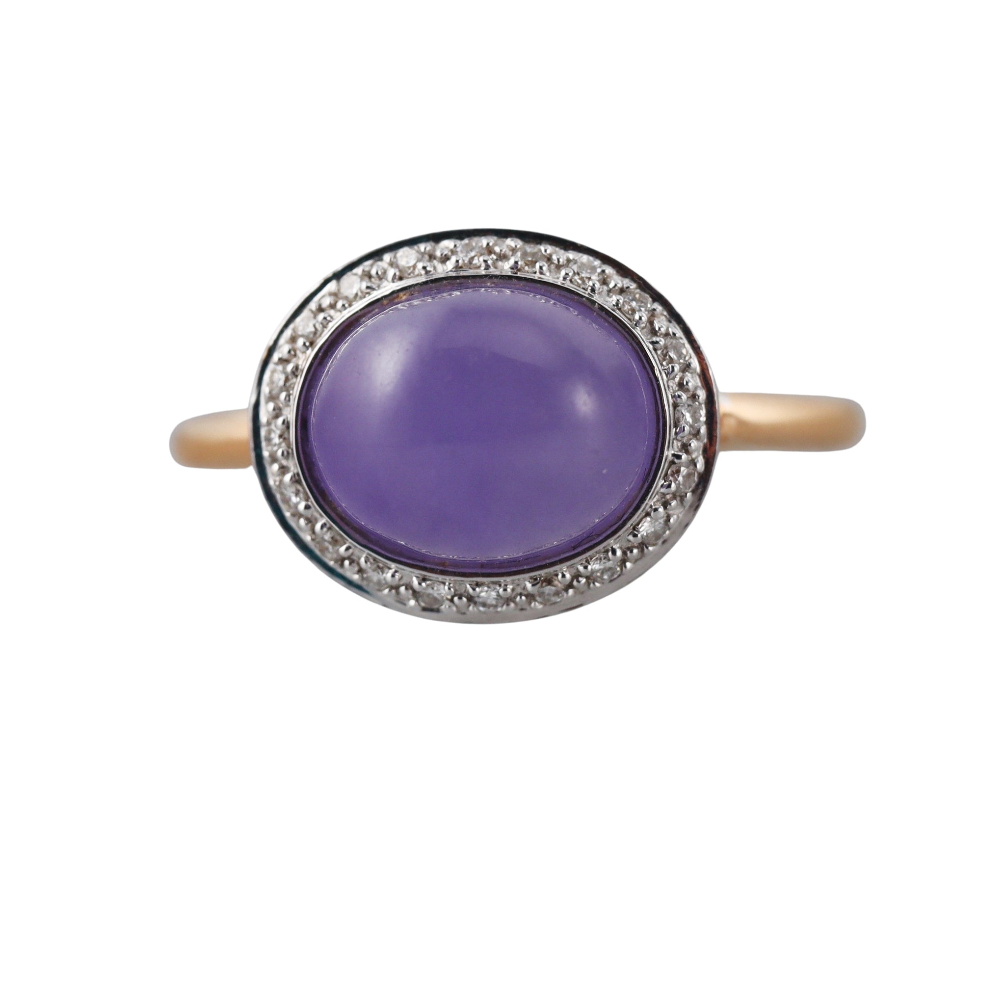 Mimi Milano Leela Lavender Jade Diamond 18k Gold Ring