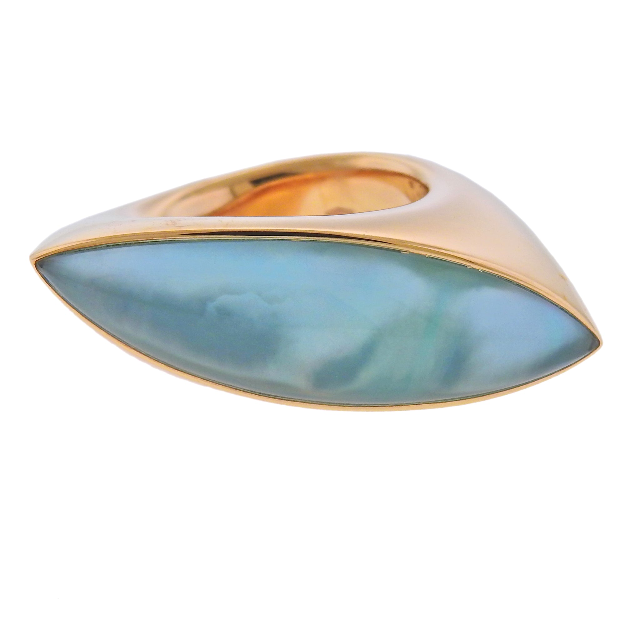 Vhernier Fuseau Mother of Pearl Crystal Rose Gold Ring