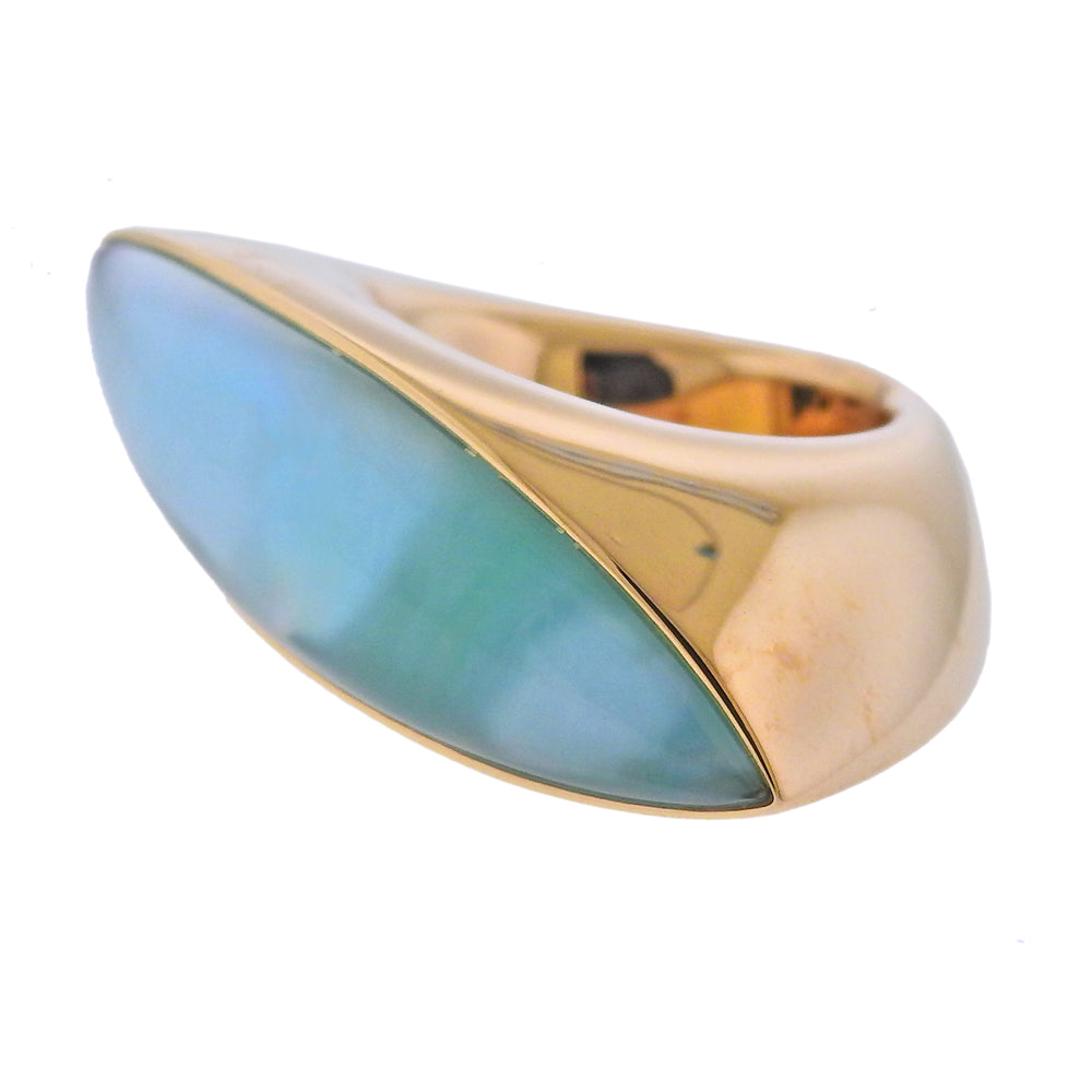 Vhernier Fuseau Mother of Pearl Crystal Rose Gold Ring