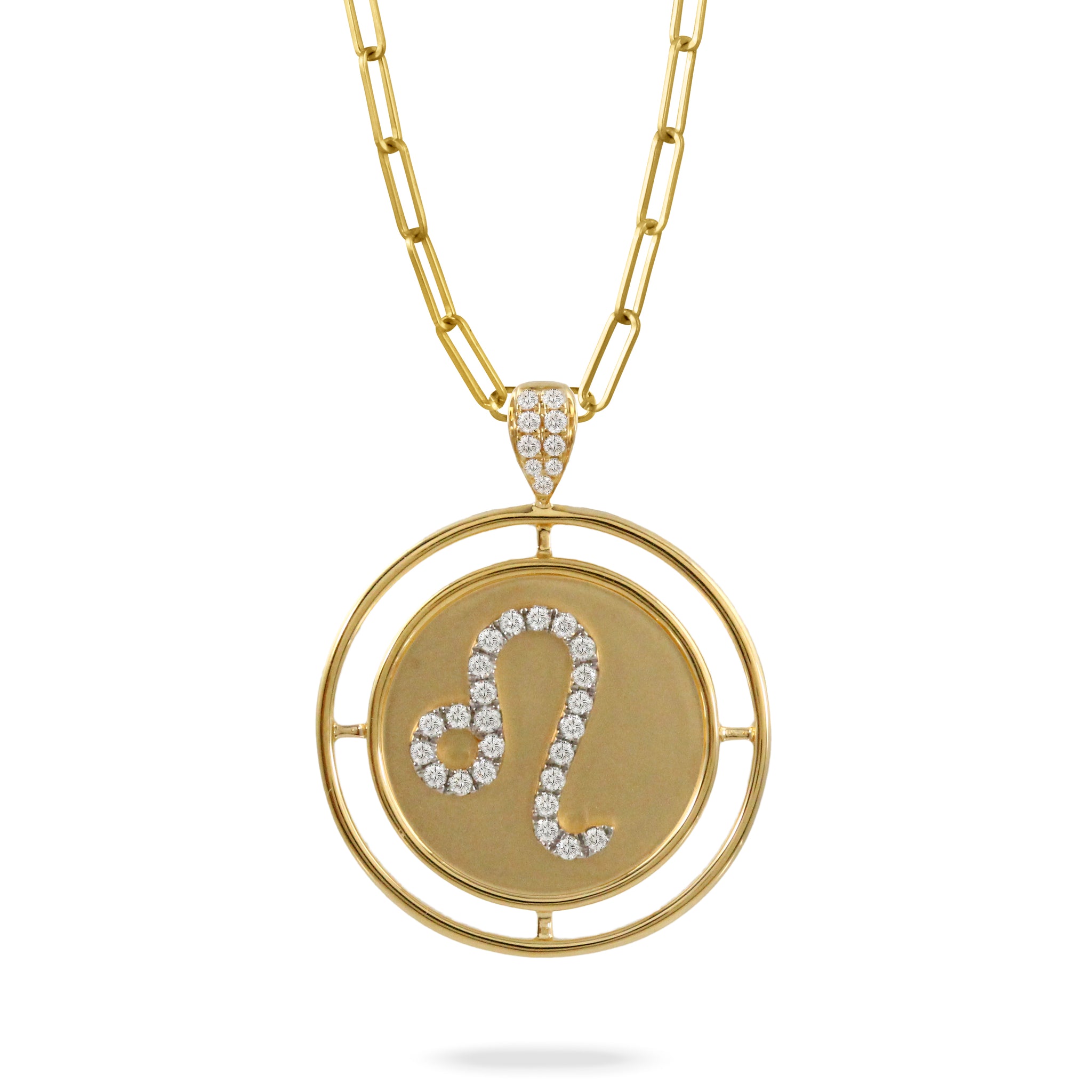 Doves Doron Paloma Gold Diamond Leo Zodiac Pendant